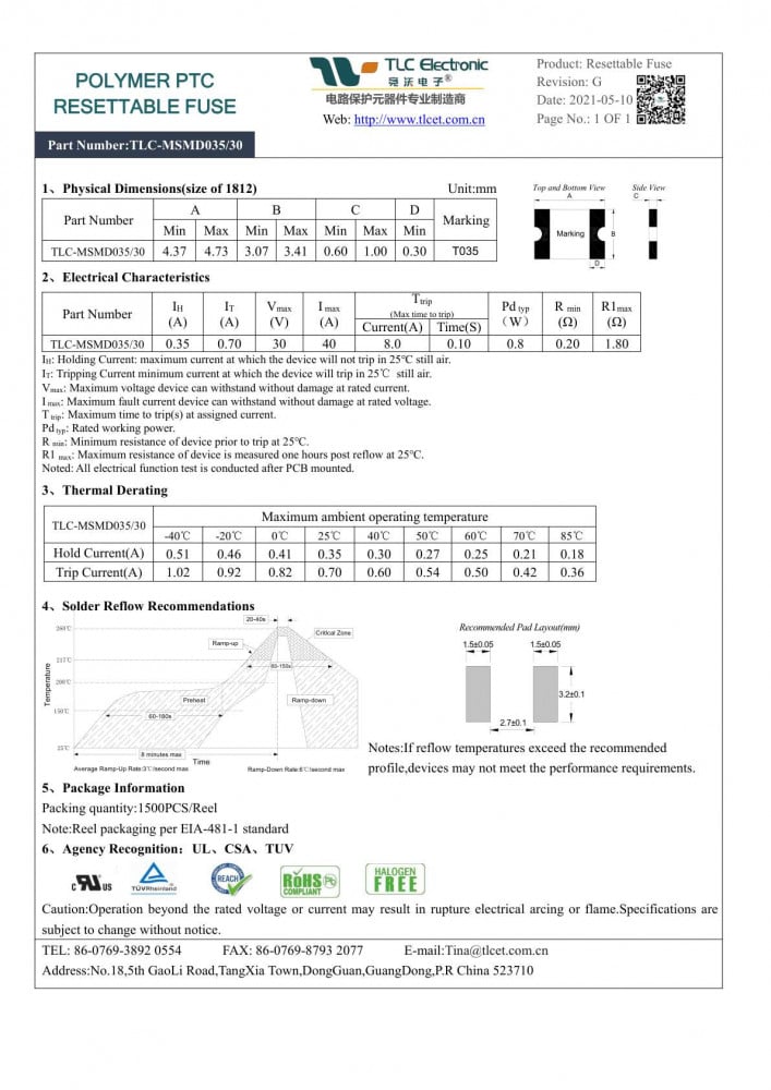 TLC-MSMD035/30 technical document page