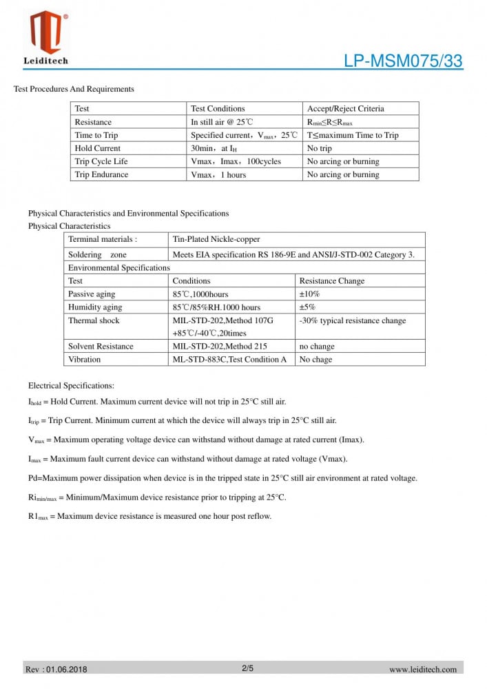 LP-MSM075/33 datasheet page 2