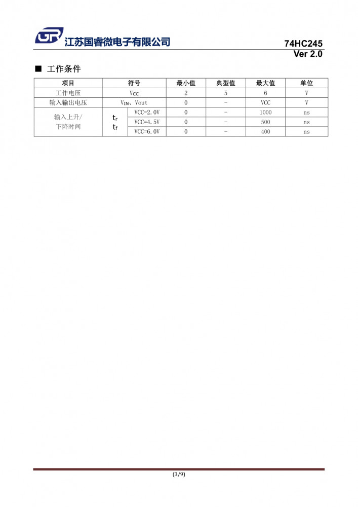 74HC245TS technical document page 3