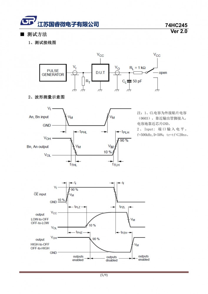 74HC245TS technical document page 5
