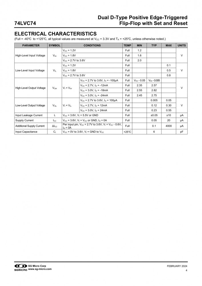 74LVC74 datasheet page 4