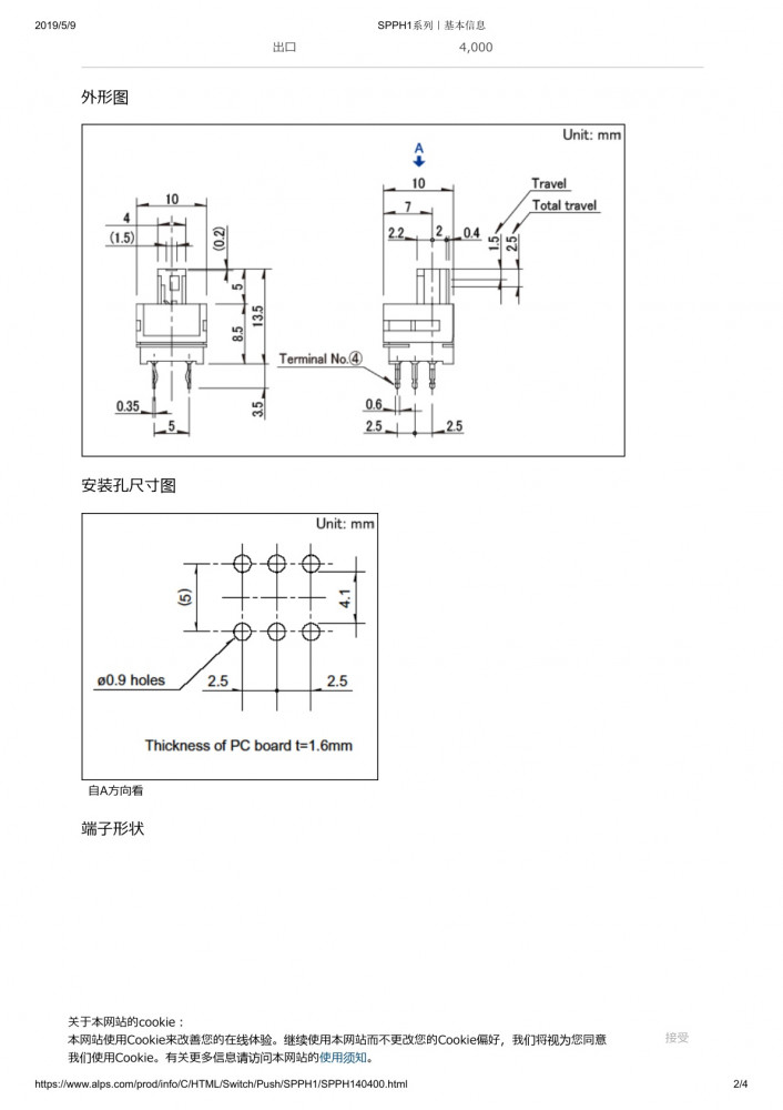 SPPH140400 mounting hole dimensions