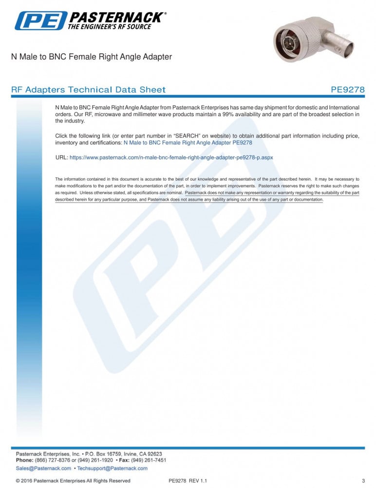 PE9278 technical document page 3