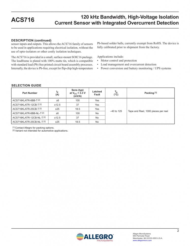 ACS716 datasheet page 2