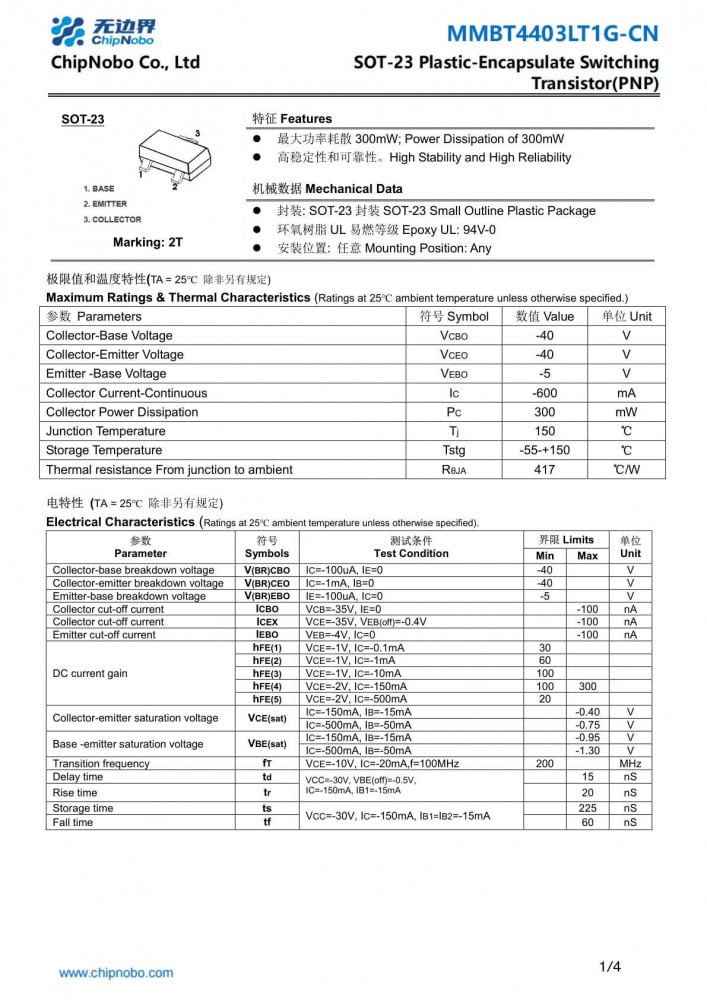 MMBT4403LT1G-CN datasheet page 1