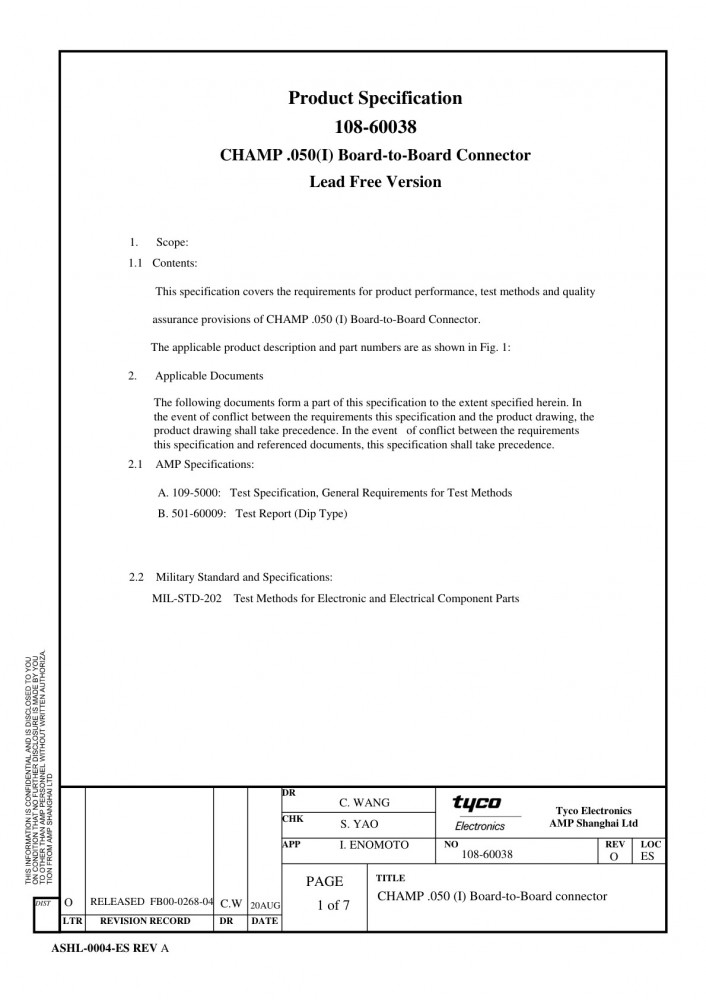 TE Connectivity specification page 1