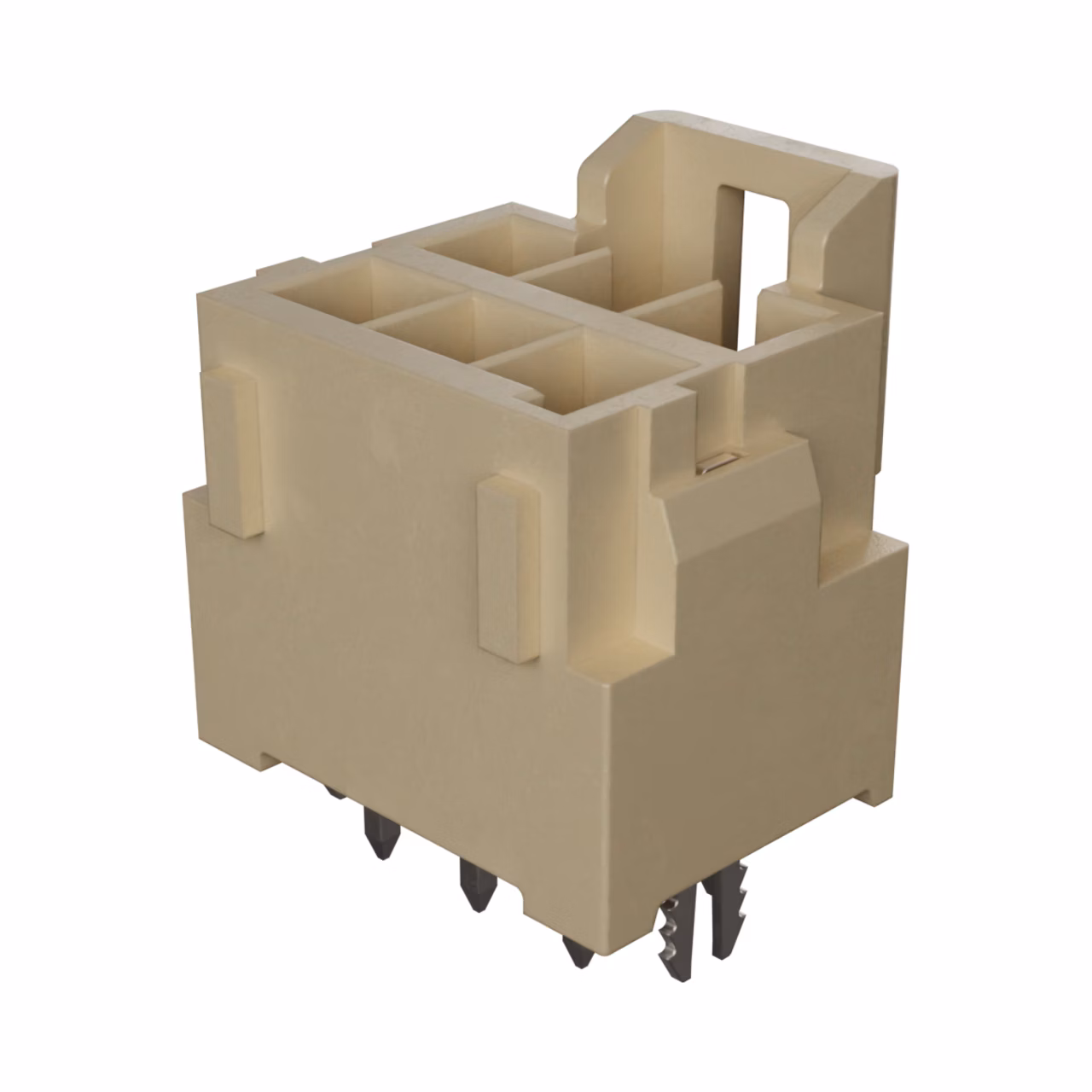 Ultra-Fit Vertical Header, 3.50mm Pitch, Dual Row, 6 Circuits, with Solder Clips, 0.76µm Gold (Au) Plating, Natural, Glow-Wire Capable, Tray for sale