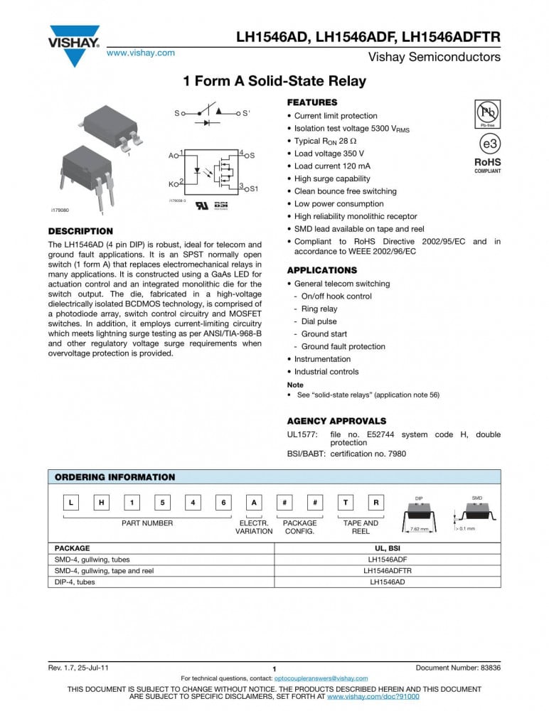 LH1546ADFTR datasheet page 1