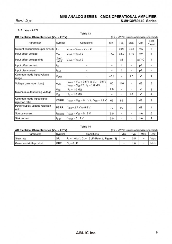 S-89130/89140 datasheet page 9