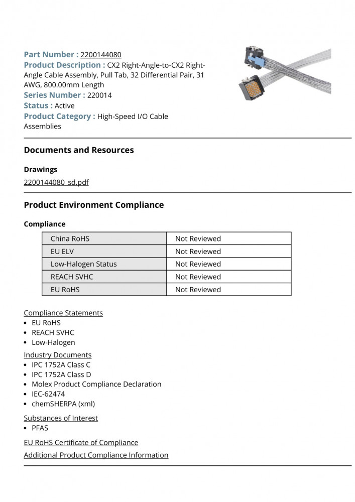 MOLEX 2200144080 drawing page 1