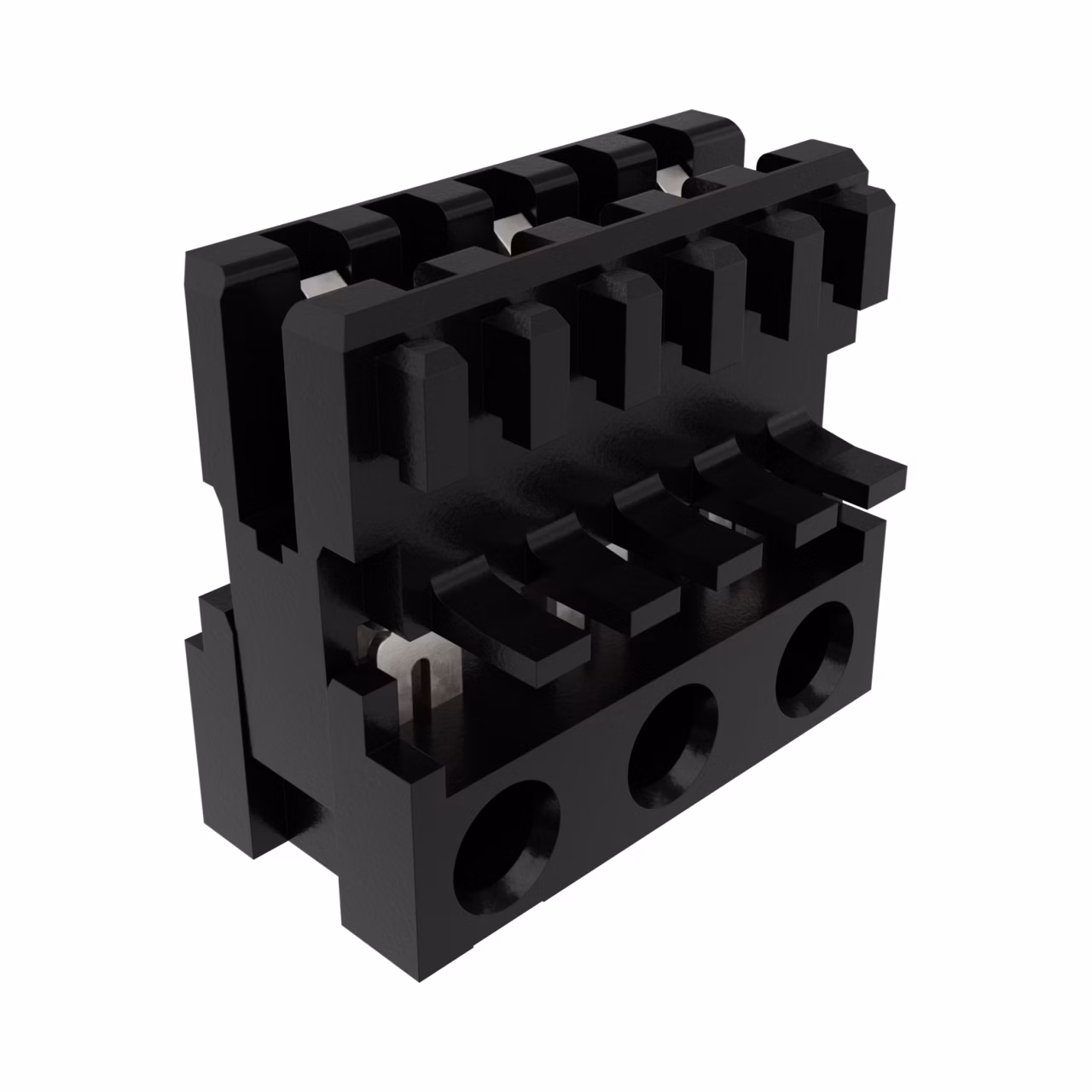 5.00mm R-Power RAST Female Connector, 10.0A, Tin Plated, 3 Circuits, UL94-V0, Fully Coded, Open End Walls, Black for sale