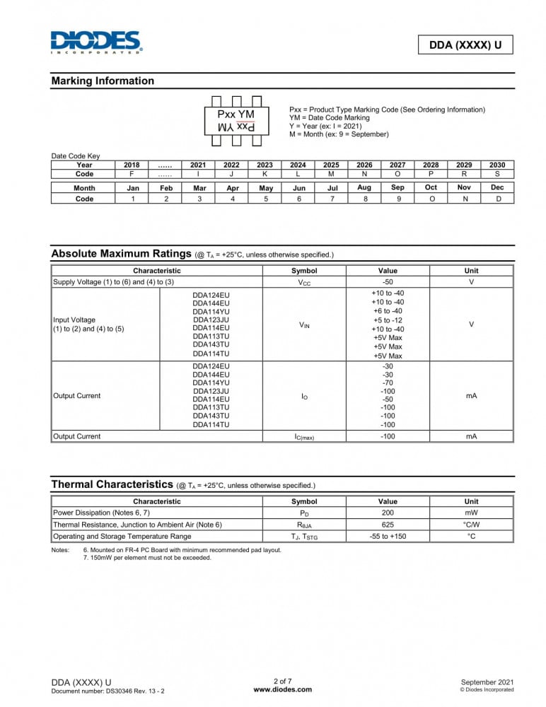 DDA113TU datasheet page 2