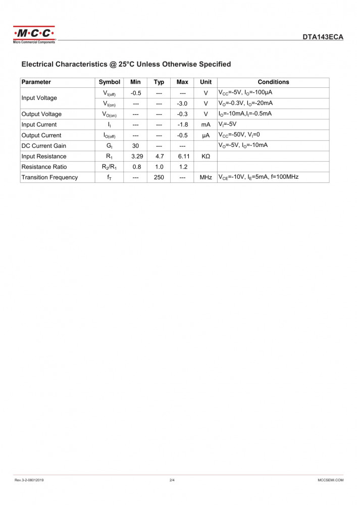 DTA143ECA-TP datasheet page 2