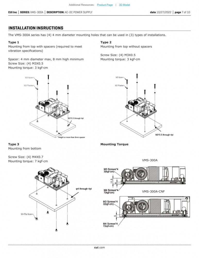 VMS-300A datasheet page 7