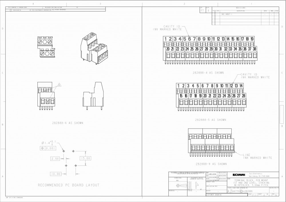 TE Connectivity 282888-3 technical drawing page 1