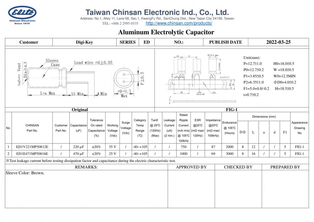 Chinsan ED series datasheet page 7
