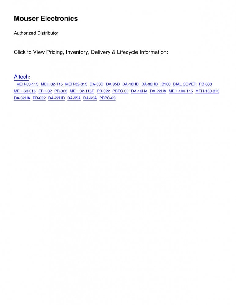 Altech product documentation page 2