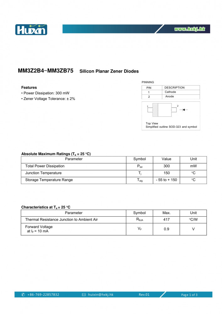 MM3ZB24 datasheet page 1
