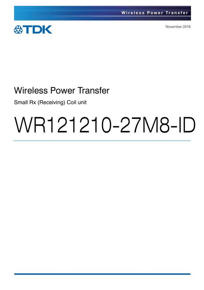 TDK WR121210-27M8-ID technical document page 1
