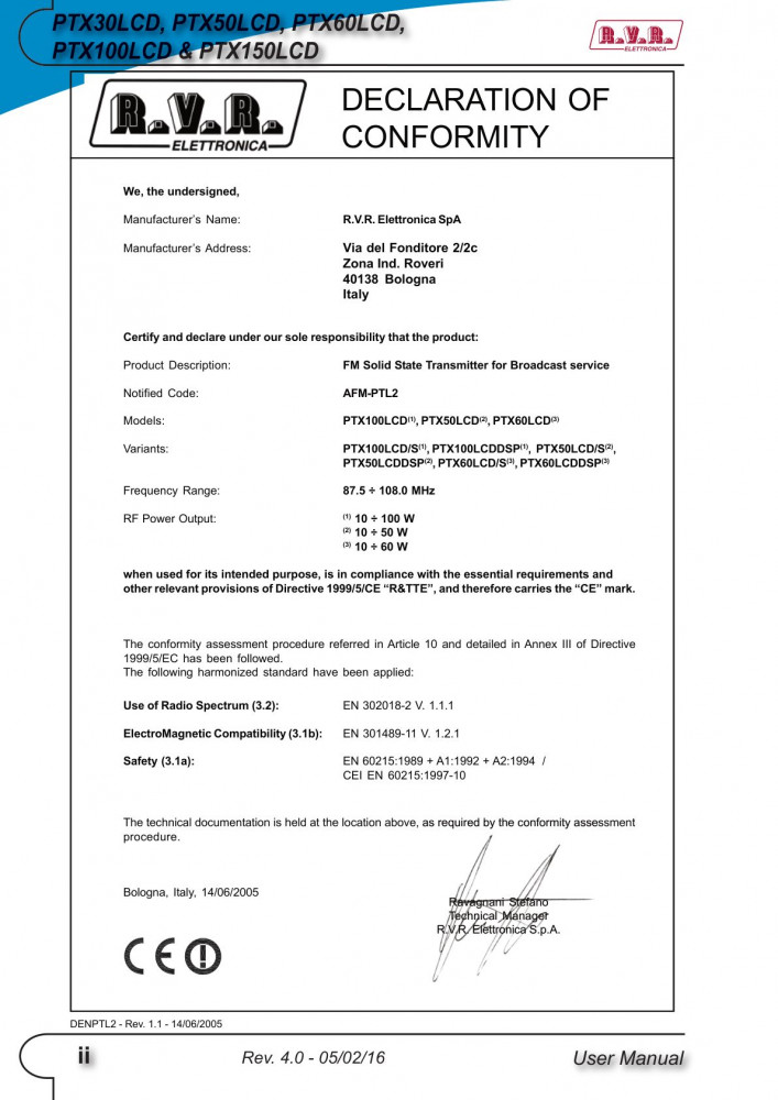 RVR PTX-LCD manual preview, page 4