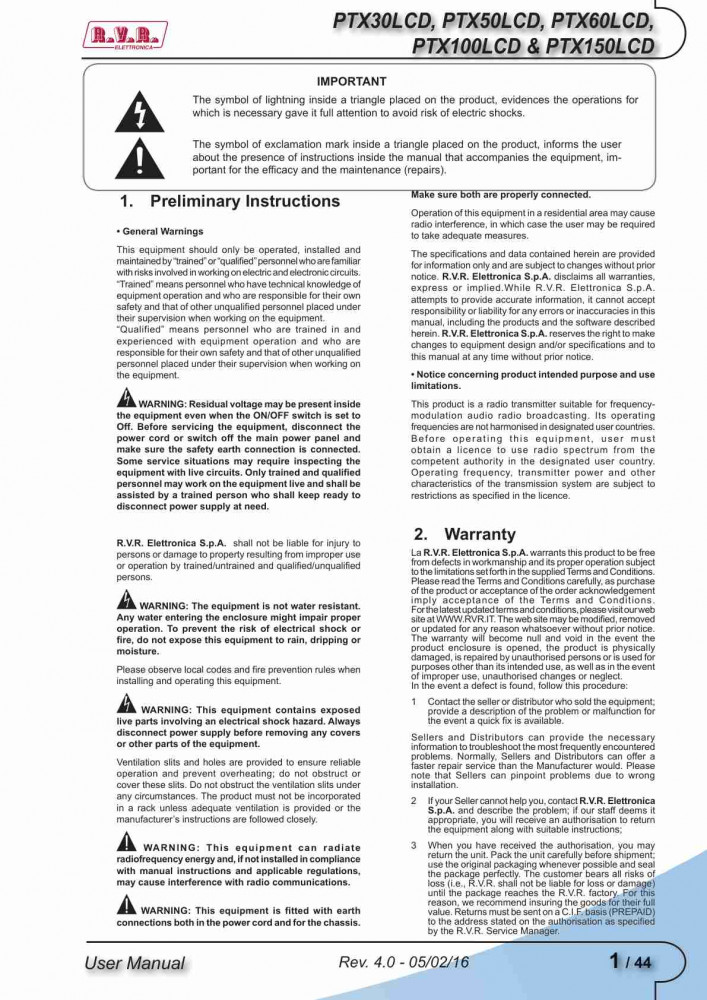RVR PTX-LCD manual preview, page 9