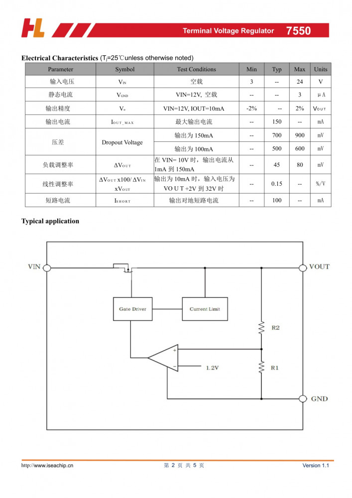 HL 7550 datasheet page 2