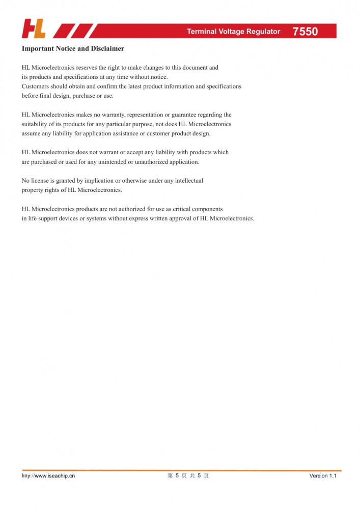 HL 7550 datasheet page 5