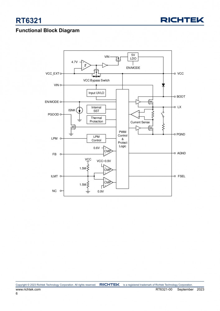 RT6321 datasheet page 6