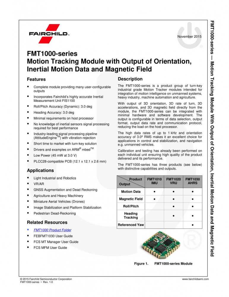 FMT1030T technical document page 1