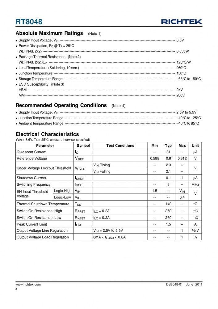 RT8048 datasheet page 4