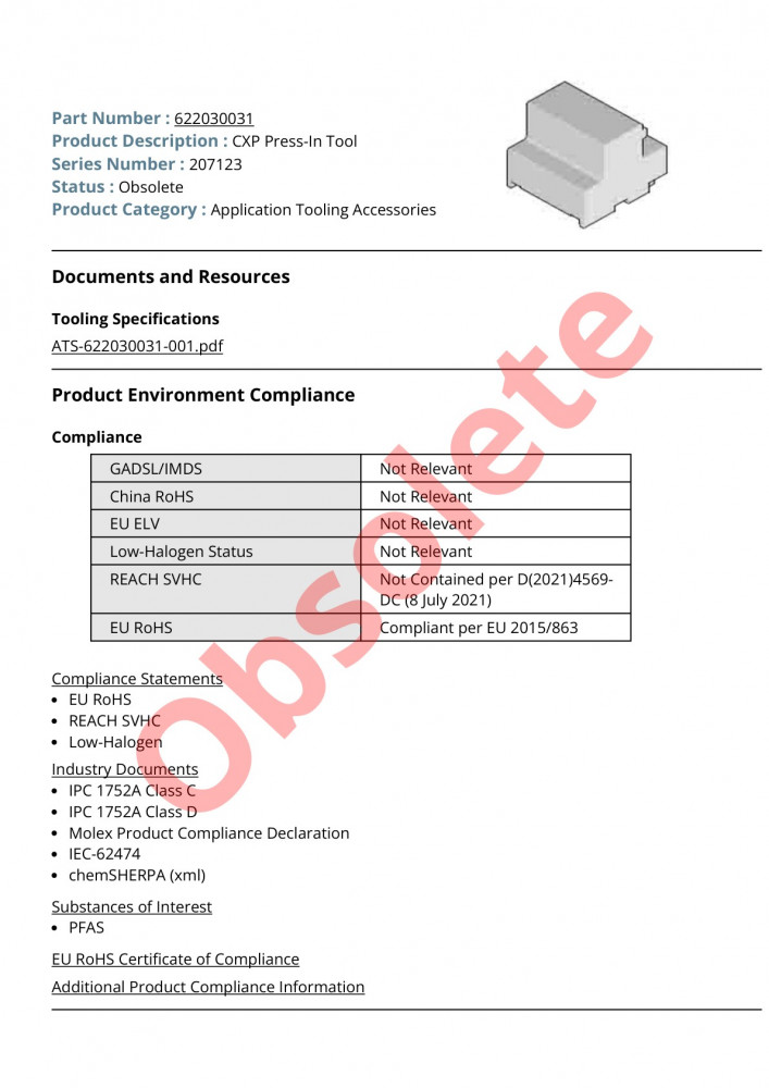 622030031 tooling document preview, page 1