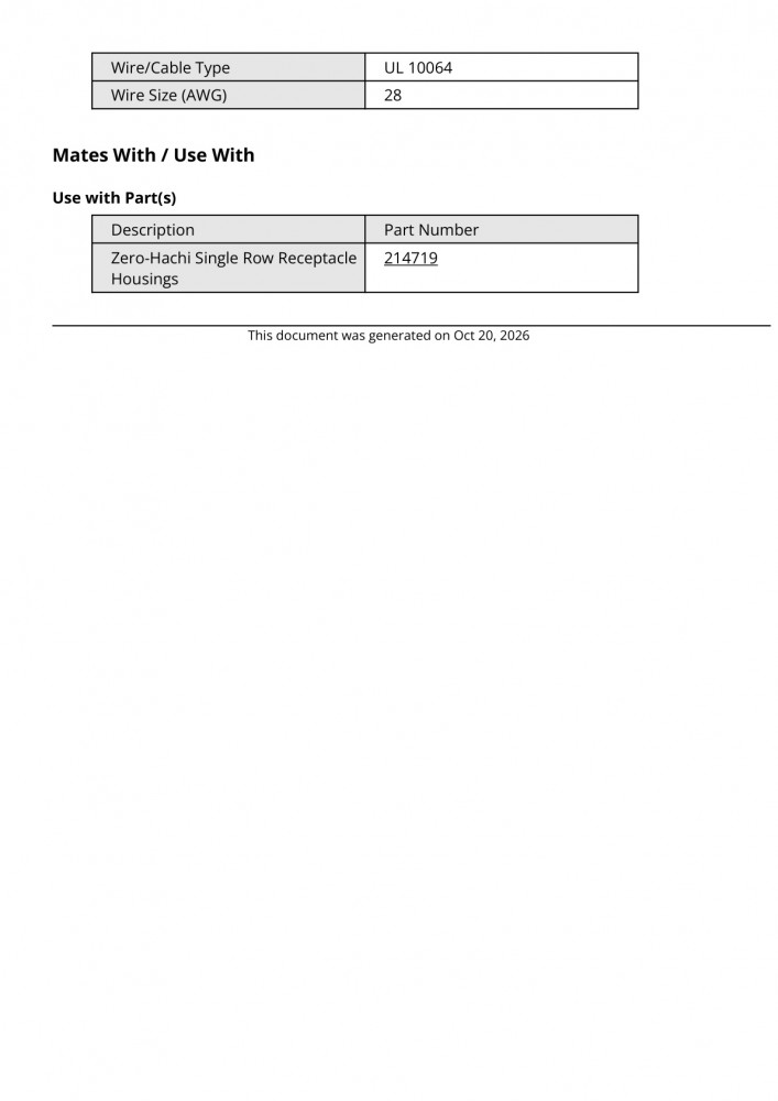 Technical document page 3 for MOLEX 2290961222