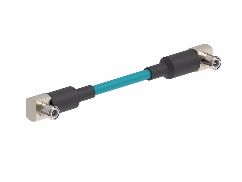 MCX Right-Angle Plug to MCX Right-Angle Plug on RG-316 Cable, 406.40mm Length, 50 Ohms for sale