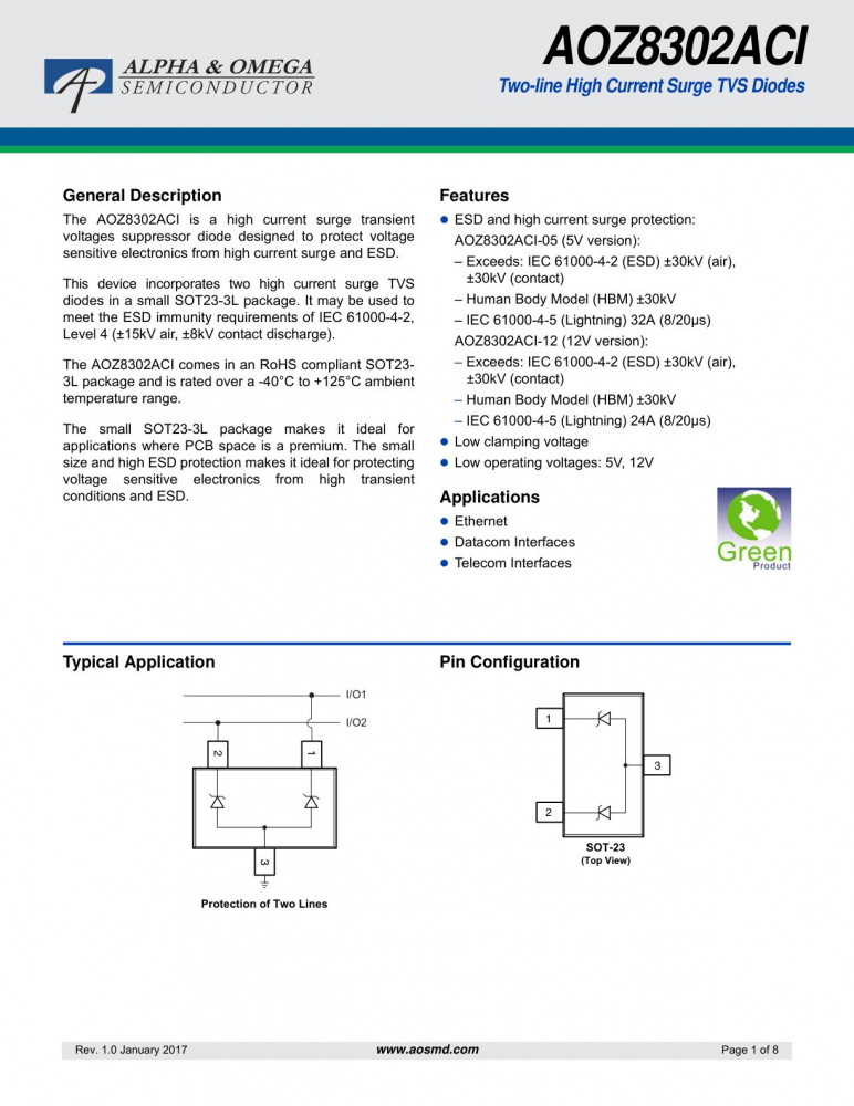 AOZ8302ACI-12 datasheet page 1