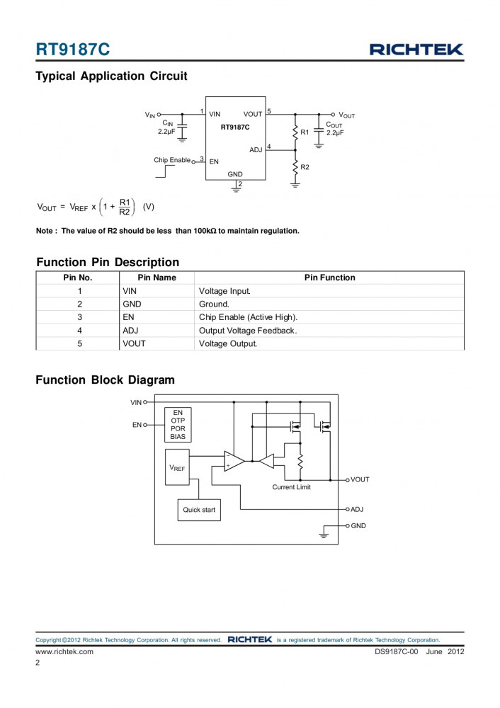RT9187CGB datasheet page 2