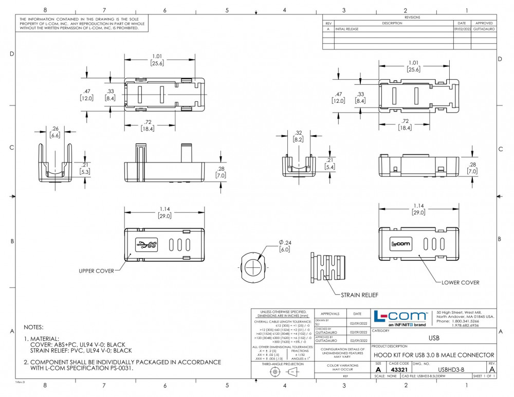L-com USBHD3-B product documentation preview