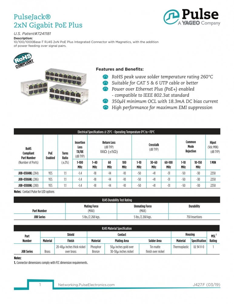 J0B-0384NL product documentation page 1