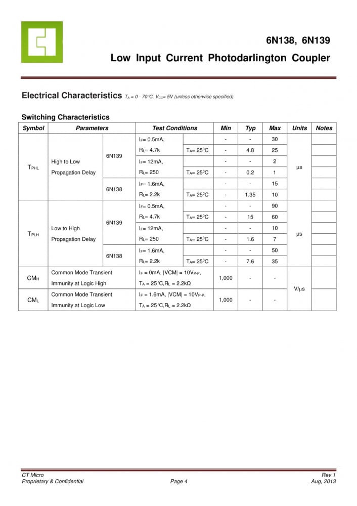 6N139 datasheet page 4