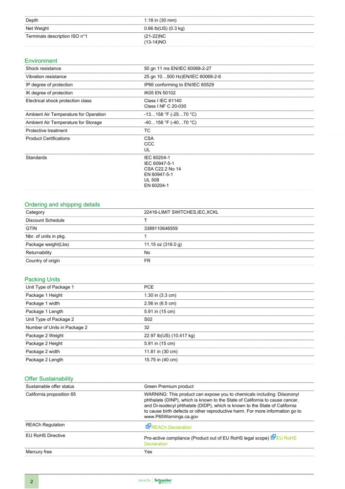 XCKM521 technical document page 2