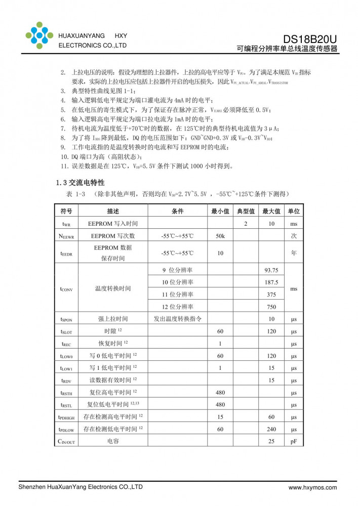 DS18B20U-HXY datasheet page 4