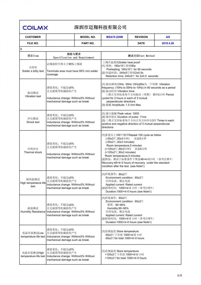 MSA75-220M approval specification page 6