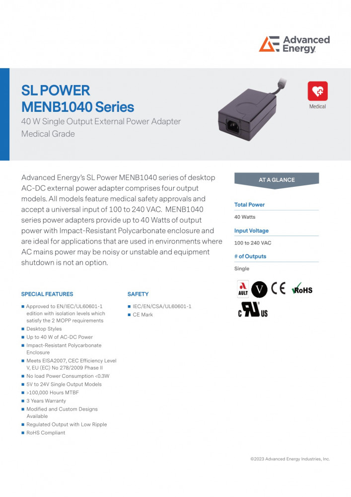 MENB1040 series datasheet page 1
