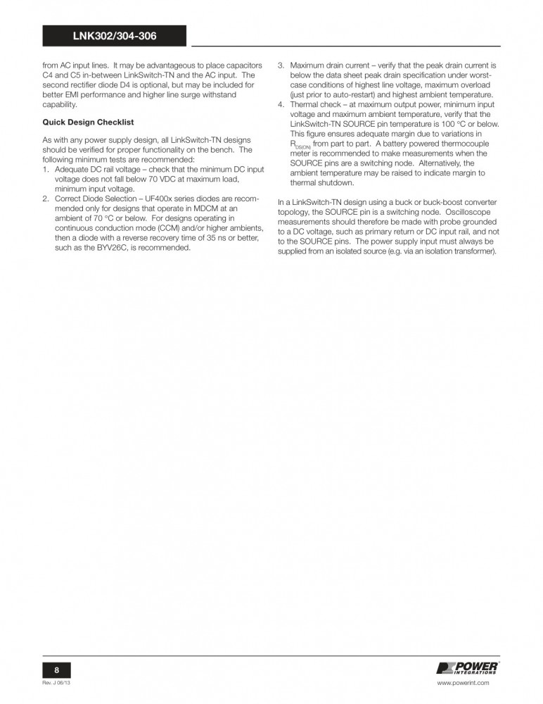 LNK302PN datasheet page 8