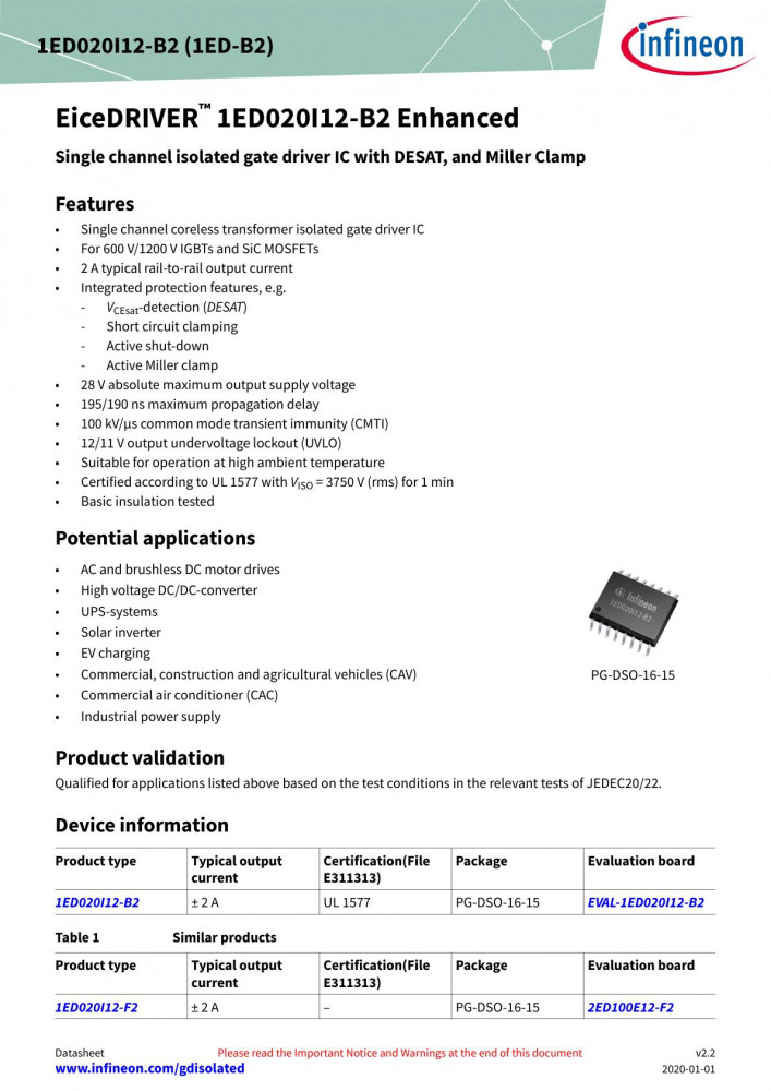1ED020I12B2XUMA1 datasheet page 1