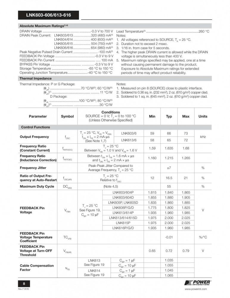 LNK605DG datasheet page 8