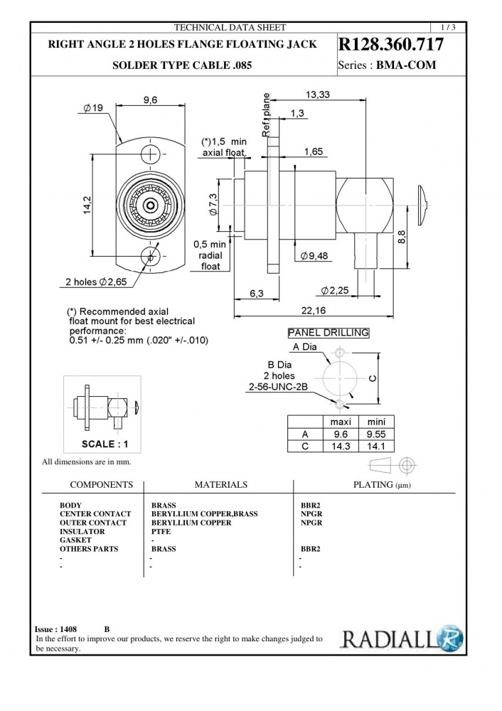 Radiall R128360717 technical document page 1