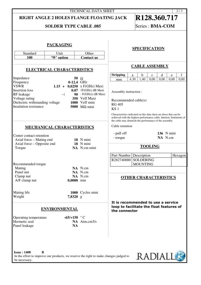 Radiall R128360717 technical document page 2