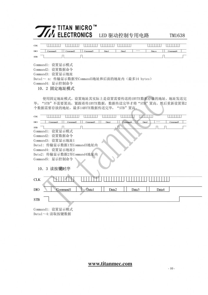 TM1638 datasheet page 10