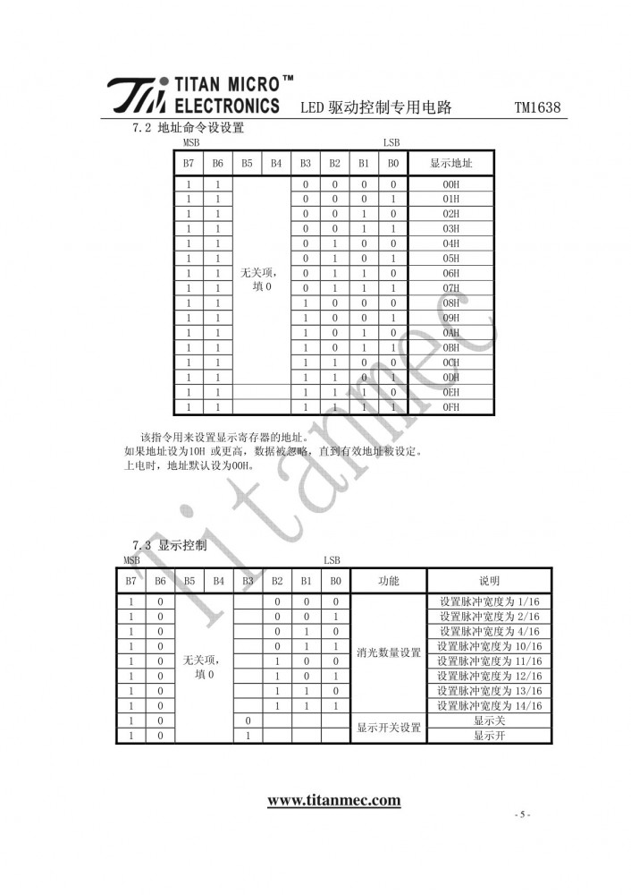 TM1638 datasheet page 5