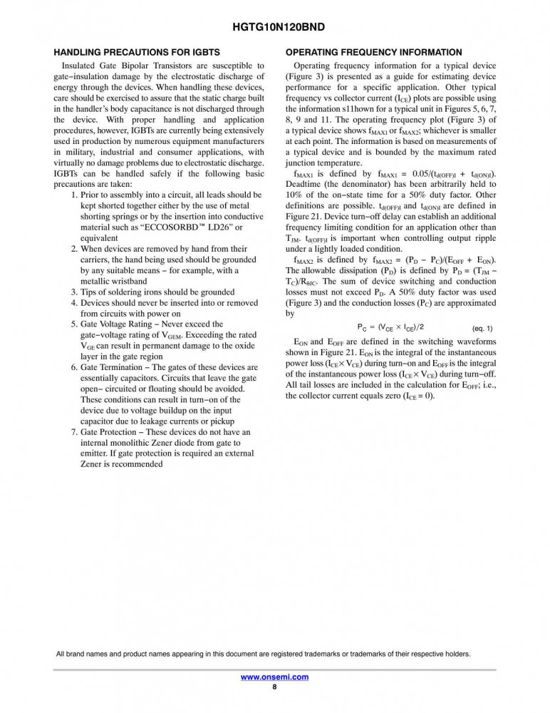 HGTG10N120BND technical document, page 8